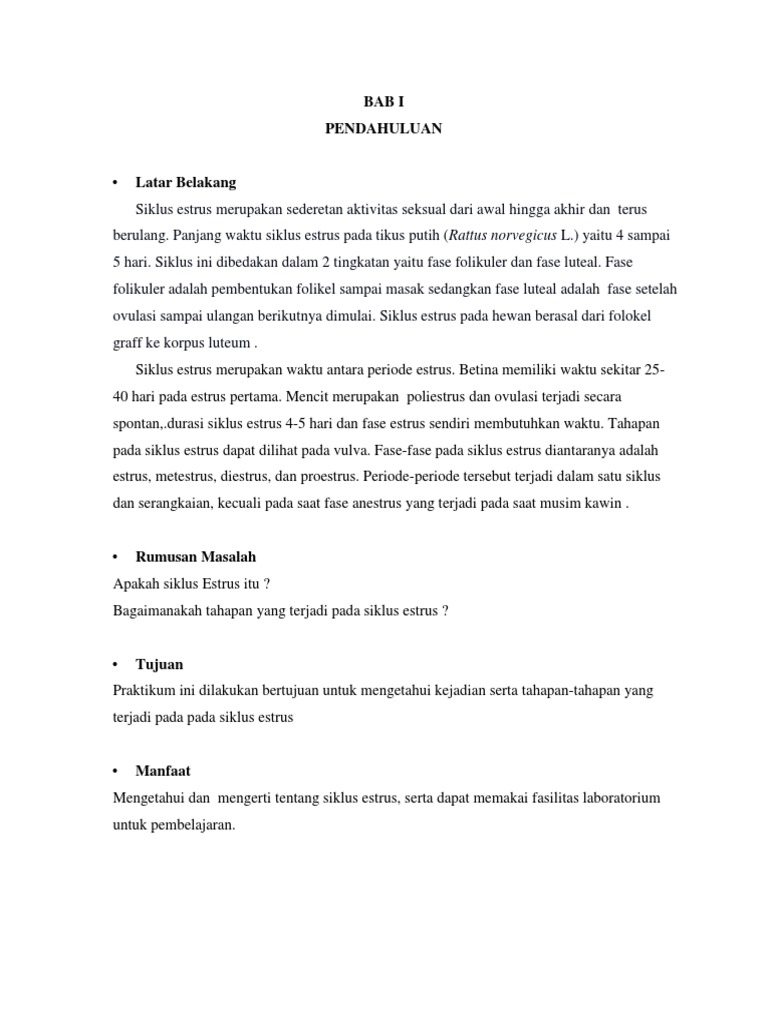 Tahapan Siklus Estrus Mencit | PDF