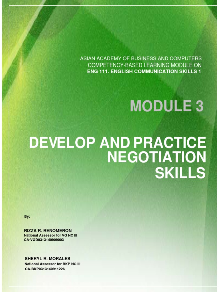 Negotiation Skills Training Module | PDF | Voicemail | Semiotics
