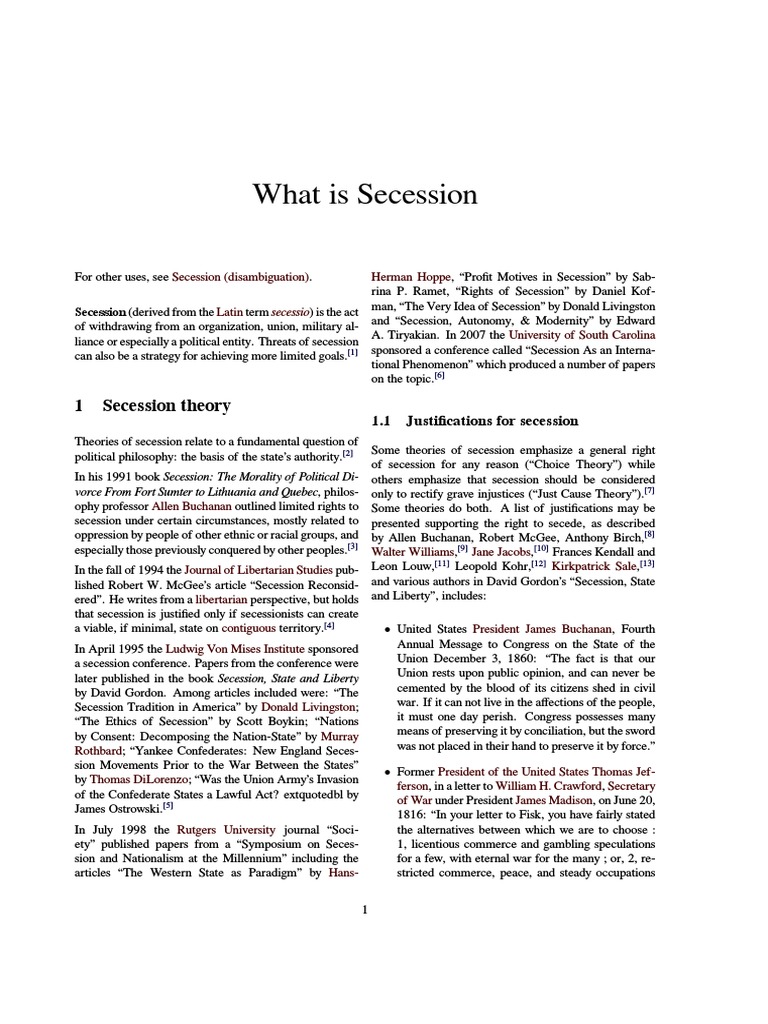 What Is Secession | Secession | International Law