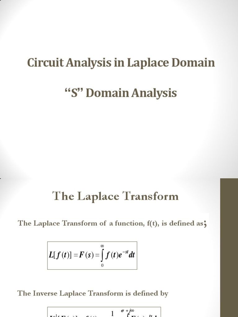 S-Domain Circuit Analysis Overview | PDF | Laplace Transform ...