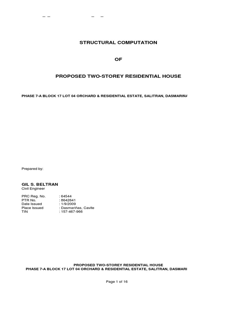 Structural Computation Analysis | PDF | Beam (Structure) | Building Technology