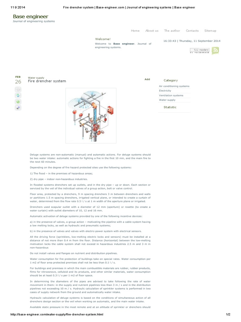 Fire Drencher System - Base-Engineer PDF | PDF | Fire Sprinkler System ...