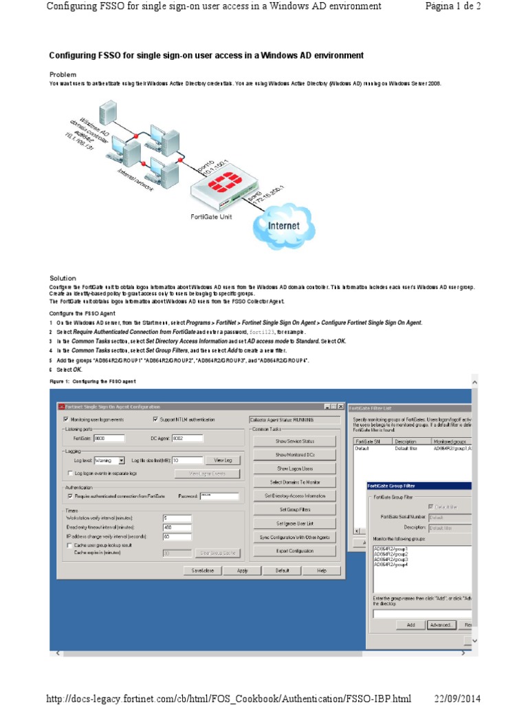 Configuration of FSSO With DC AD PDF | PDF | Cyberwarfare | Security