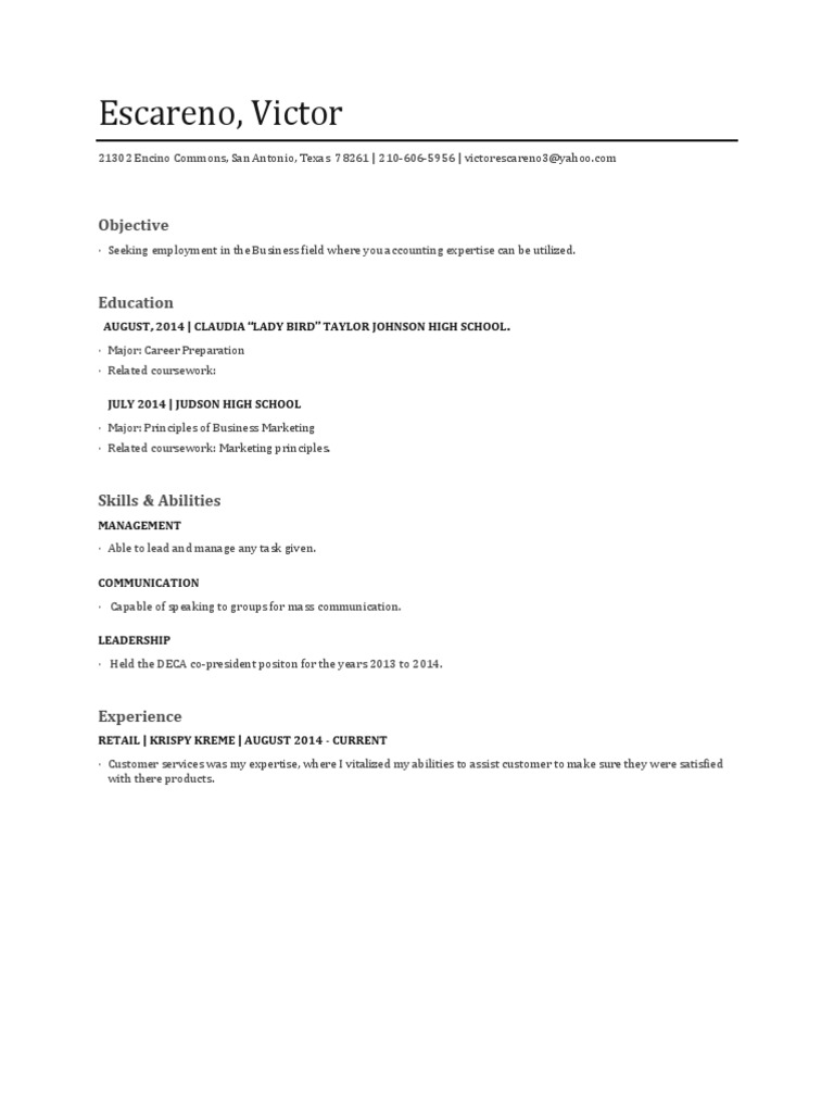 Escareno, Victor: Objective | PDF | Career & Growth