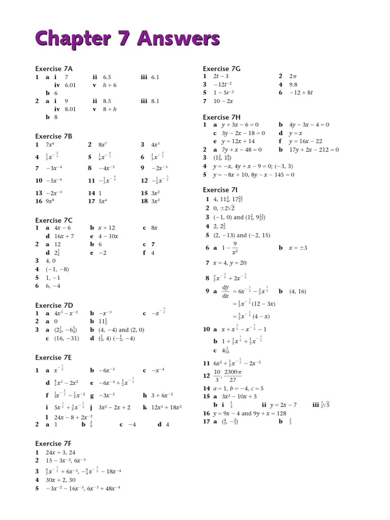 Chapter 7 Answers | PDF
