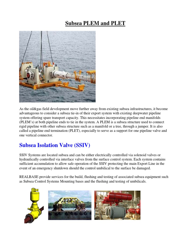 Subsea PLEM - PLET PDF | PDF | Subsea (Technology) | Pipeline Transport