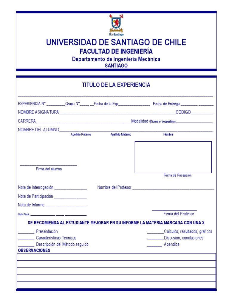 Portada para Informe de Laboratorio | PDF