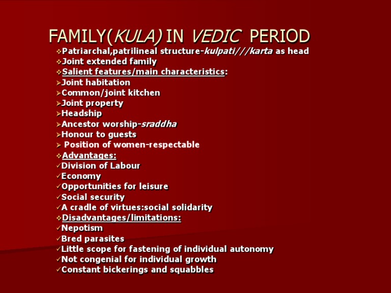 Family in Vedic Period | PDF