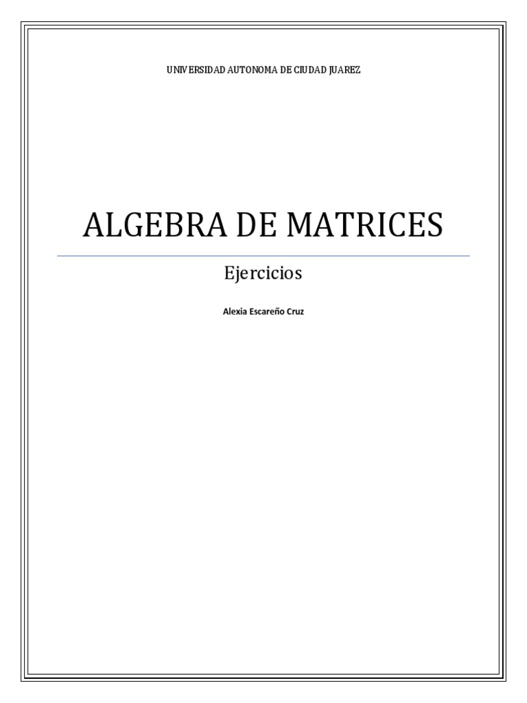 Algebra de Matrices | PDF | Álgebra lineal | Conceptos matemáticos