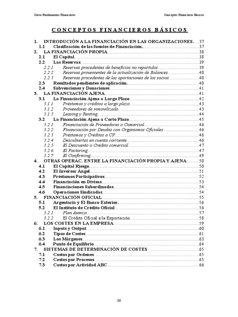 Conceptos Financieros Basicos | PDF | Finanzas (general) | Economias