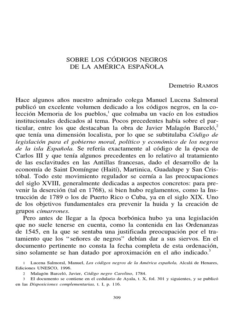 Códigos Negros en América Española | PDF | Esclavitud | España