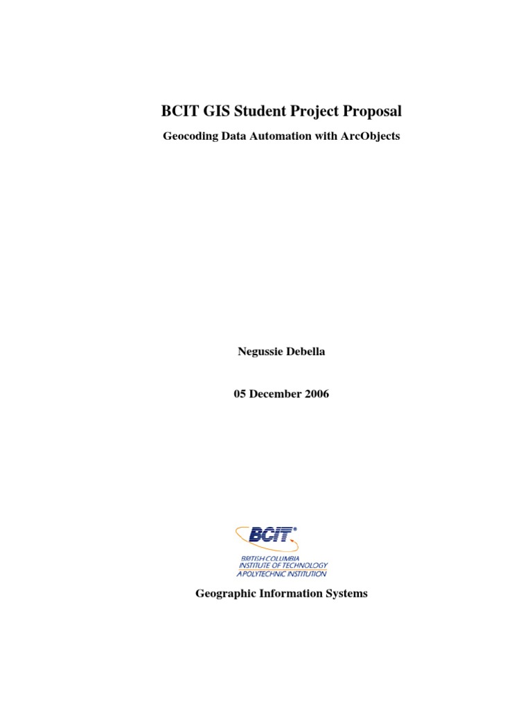 My Project Proposal | PDF | Arc Gis | Geographic Information System
