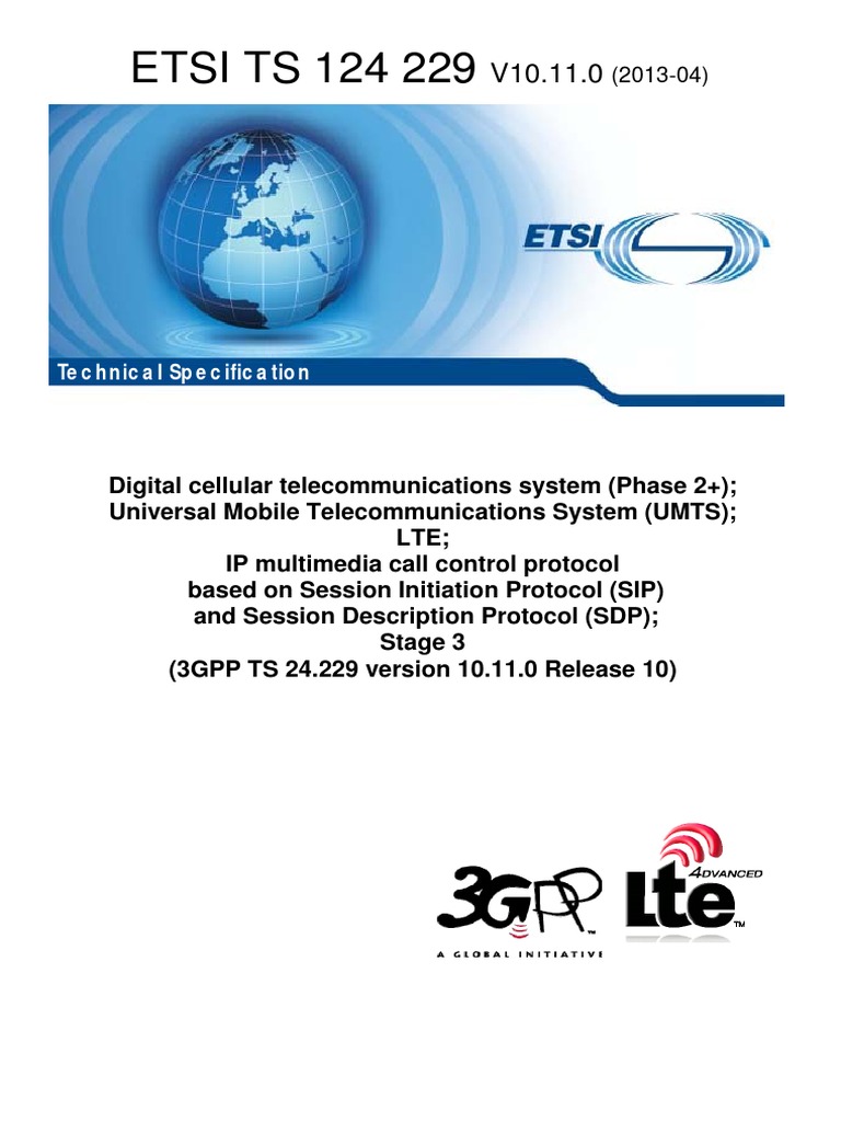 ETSI TS 124 229: Technical Specification | PDF | Ip Multimedia ...