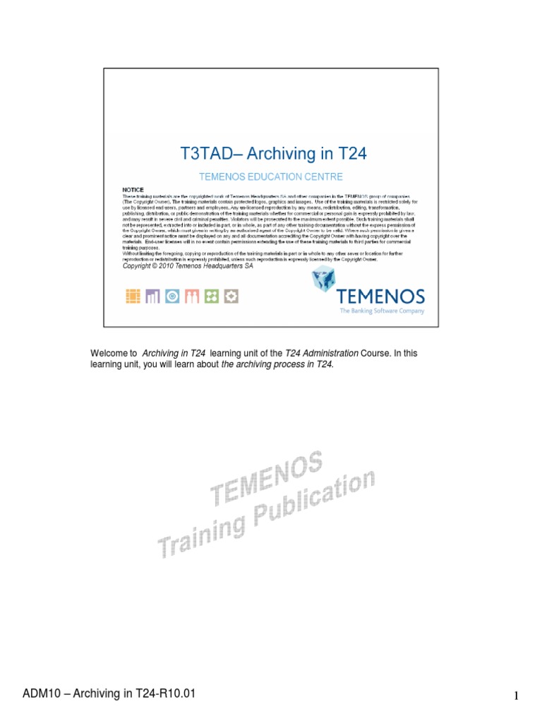 Archiving Process in T24 Explained | PDF | Database Transaction ...