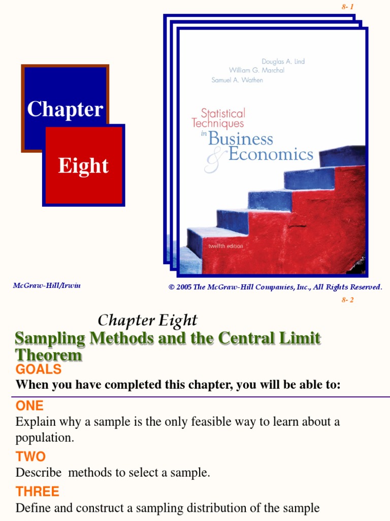 Chapter 08 Sampling Methods and The Central Limit Theorem | PDF | Normal Distribution | Mean
