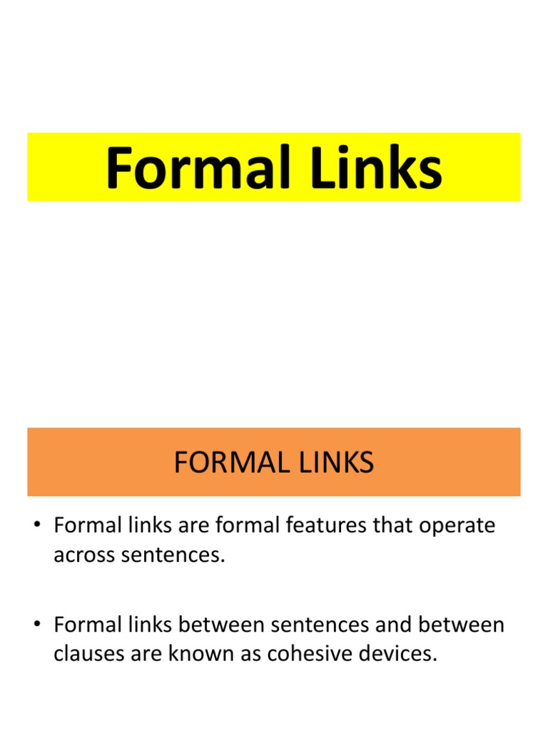 Formal Link 1 Presentation | PDF