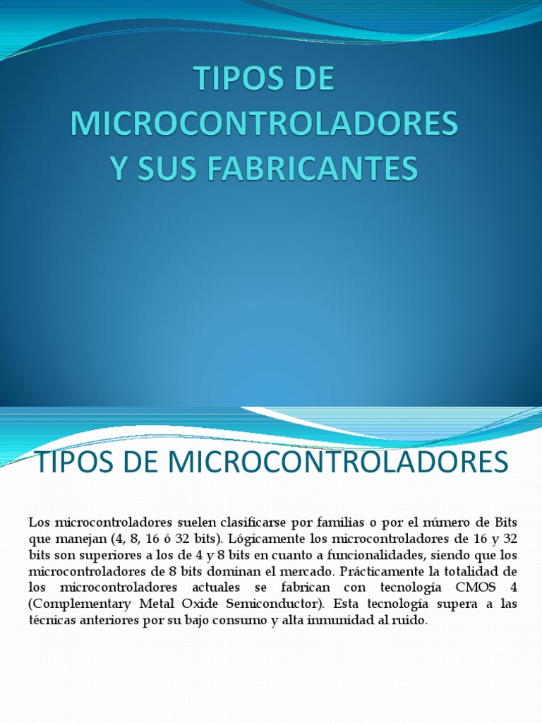 Tipos de Microcontroladores | PDF | Cmos | Microcontrolador