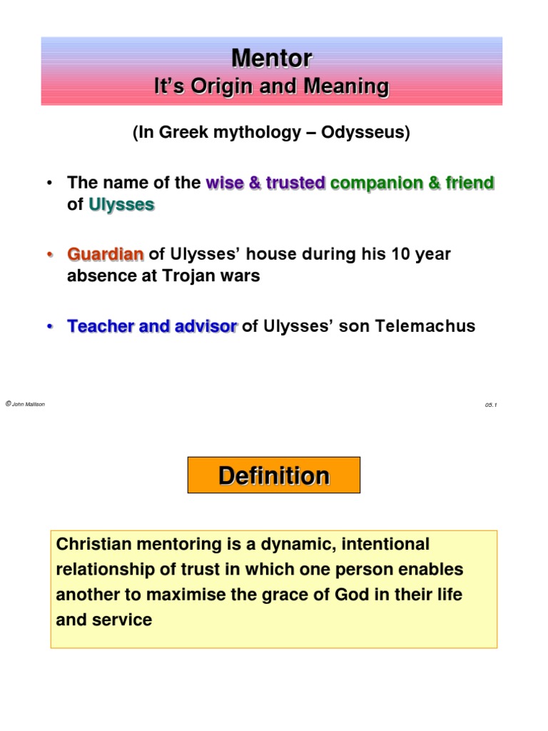Mentor: It S Origin and Meaning | PDF | Disciple (Christianity ...