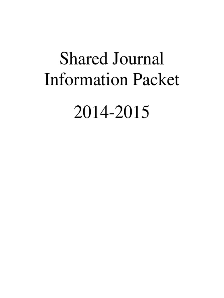 Shared Journal Information Packet 2014-2015 | PDF | Reading ...