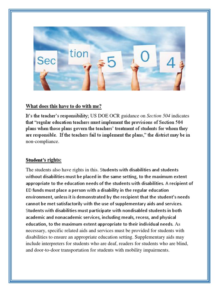 Section 504 Page | PDF | Self-Improvement