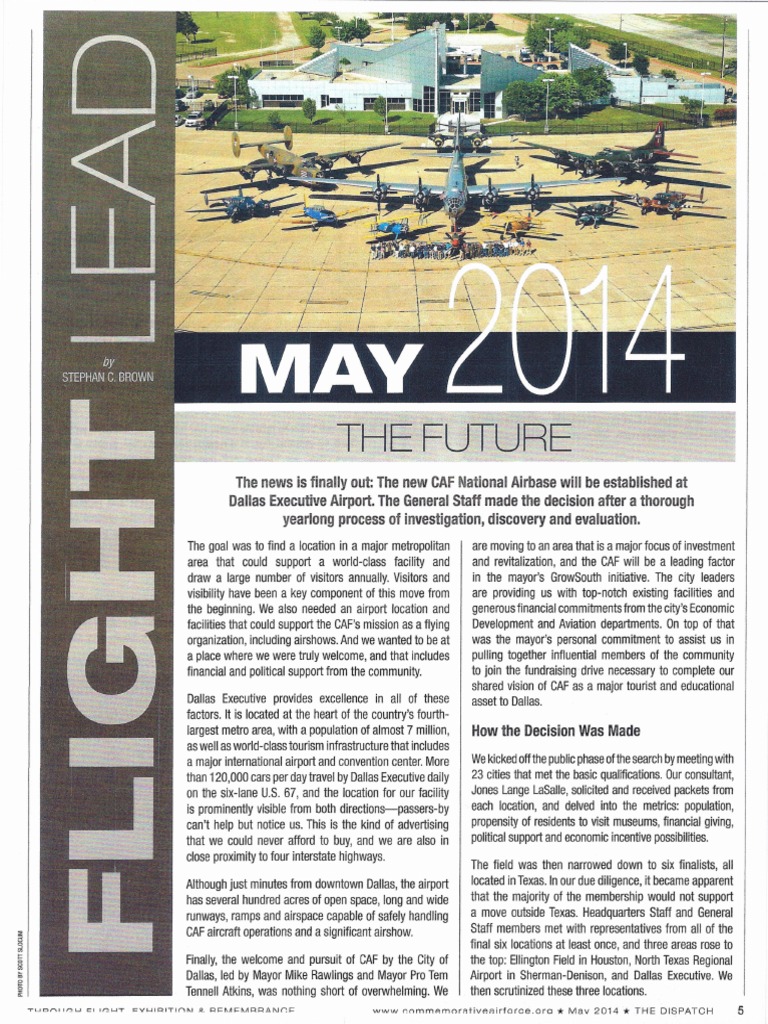 CAF Airbase Moves to Dallas | PDF | Fundraising | Aviation