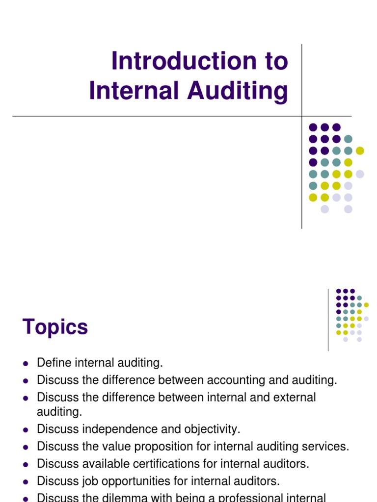 Introduction To Internal Auditing | PDF | Internal Audit | Audit