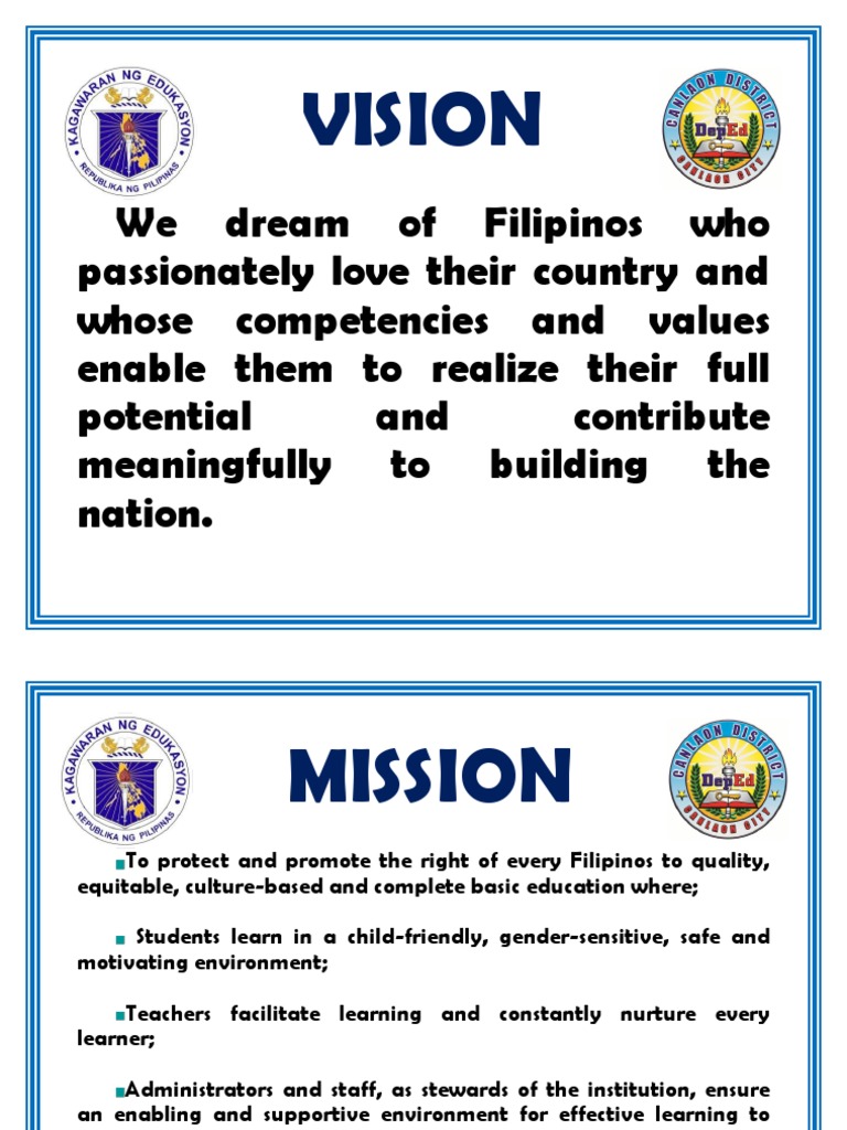 Vision and Mission for Filipino Education | PDF | Social Science | Wellness