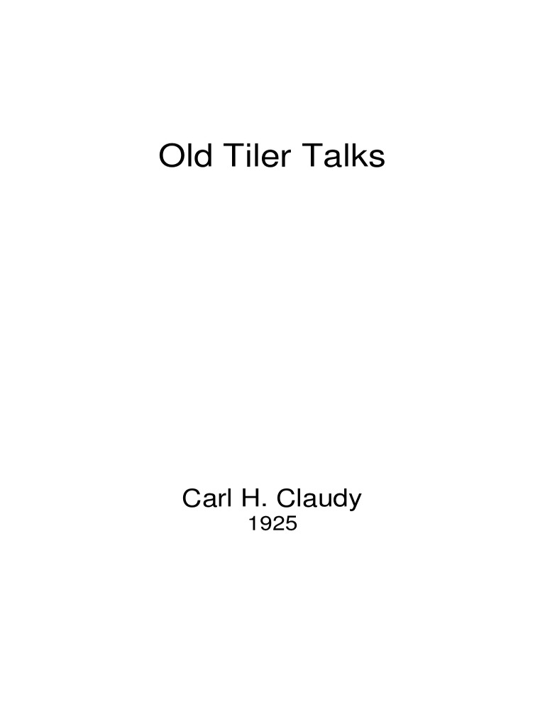 Old Tiler Talks - Claudy - 1925 | PDF | Freemasonry | Masonic Lodge