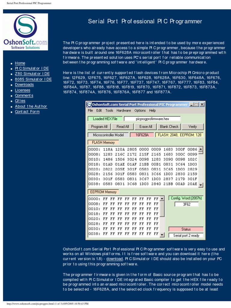 Serial Port Professional Pic Programmer | PDF | Pic Microcontroller ...