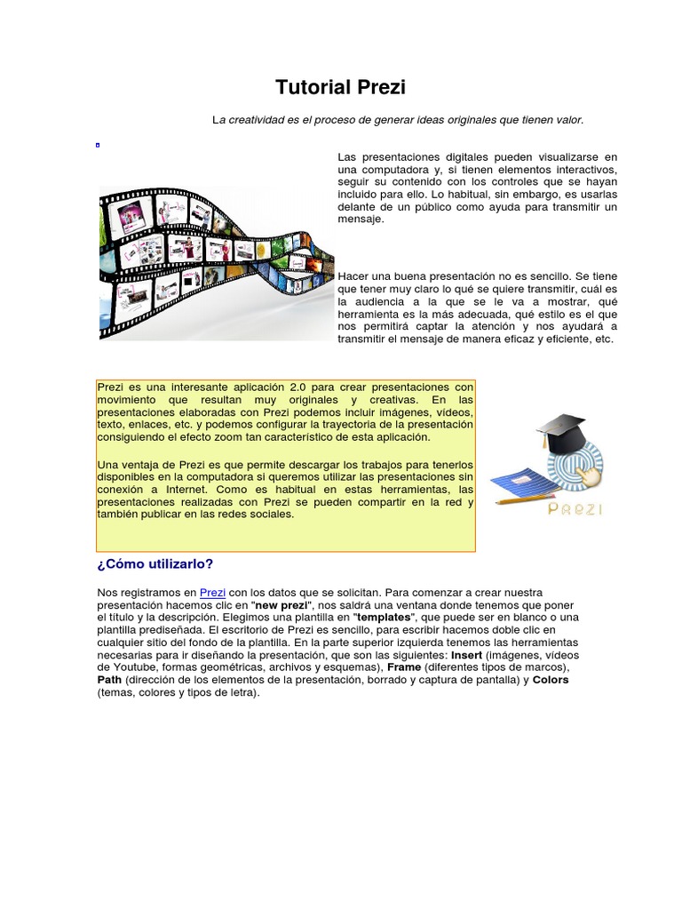 Guia y Tutorial Prezi | PDF | Point and Click | Servicio de redes sociales