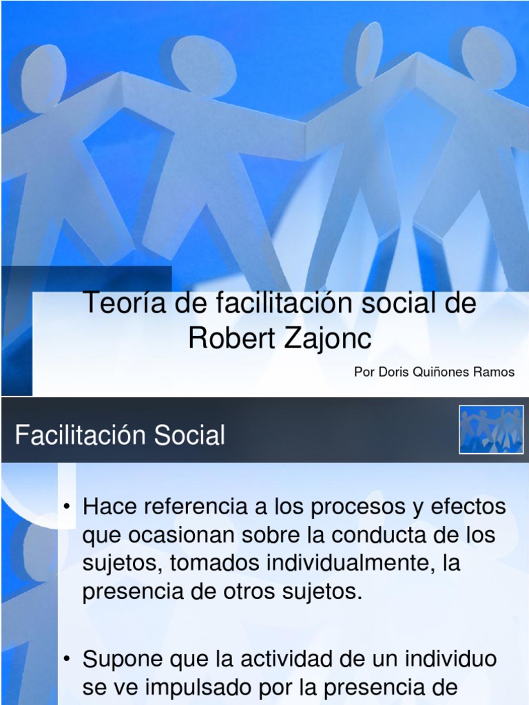 Teoría de Facilitación Social de Robert Zajonc | PDF