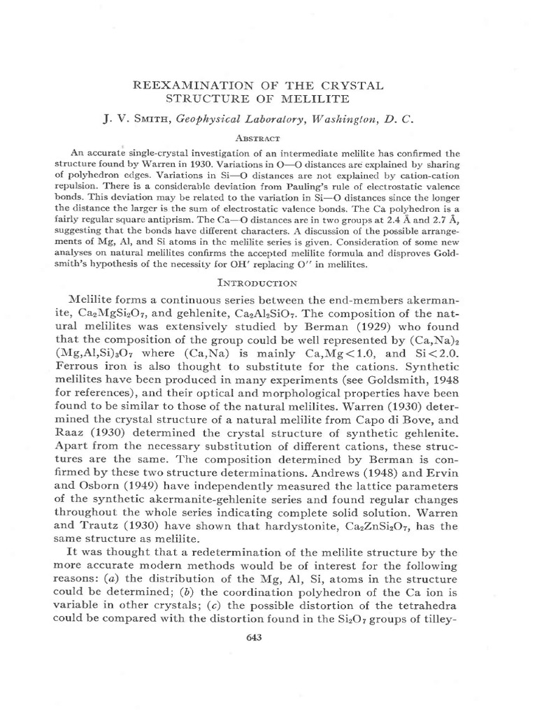 Melilite Structure | PDF | Tetrahedron | Crystal Structure