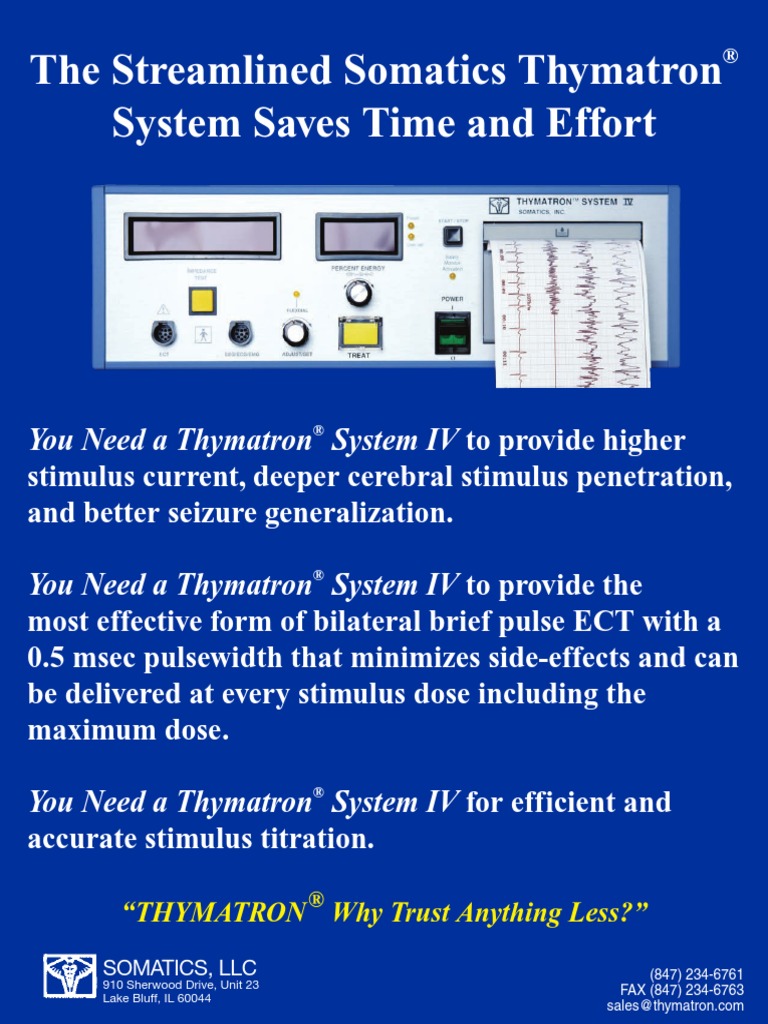 Somatics Brochure Thymatron PDF | PDF | Electroconvulsive Therapy ...