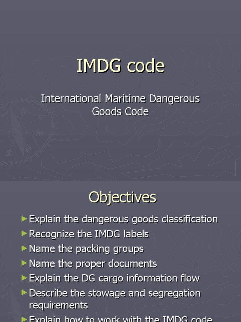 International Maritime Dangerous Goods Code | PDF | Dangerous Goods ...