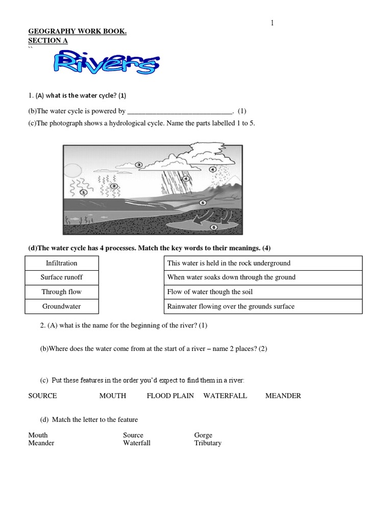 IGCSE Geography Rivers Workbook | PDF | Tropical Cyclones | Volcano