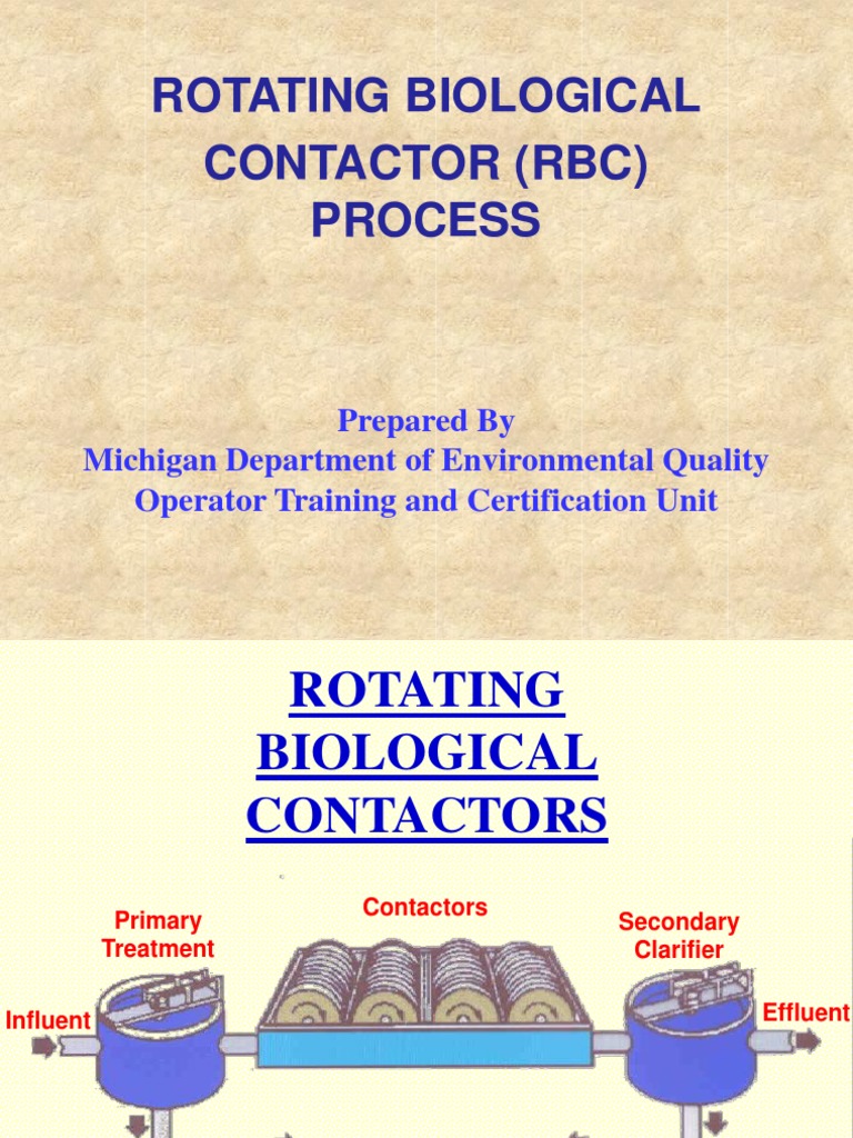 Rotating Biological Contactor (RBC) Process | PDF | Sewage Treatment ...