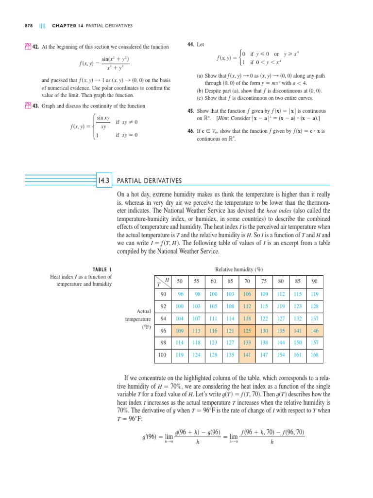 878 Chapter 14 Partial Derivatives | PDF | Derivative | Variable ...