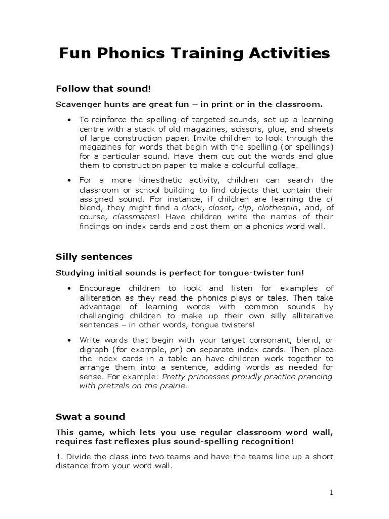 Engaging Phonics Training Activities | PDF | Phonics | Linguistics