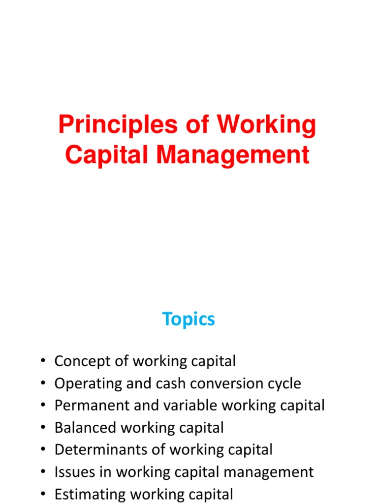 Principles of Working Capital Management | PDF | Working Capital ...