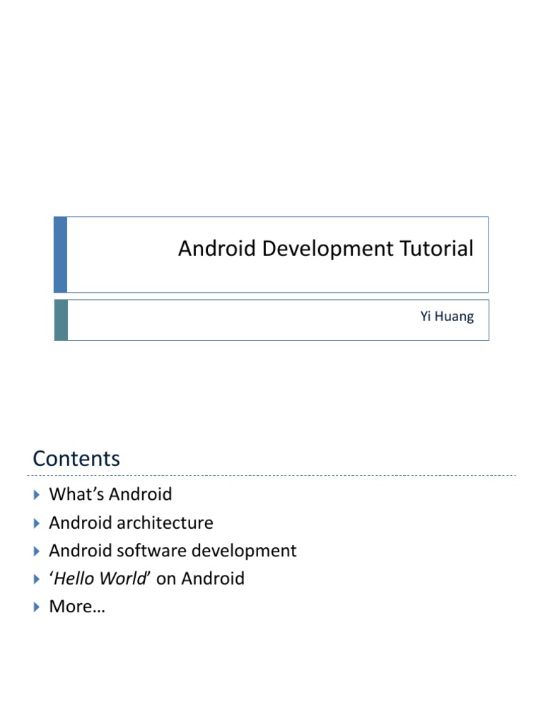 Android Development Tutorial PDF | PDF | Eclipse (Software) | Java (Programming Language)