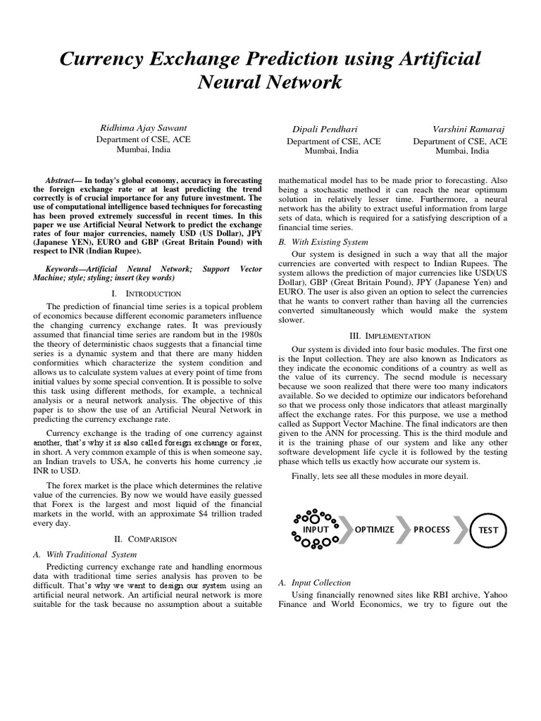 Currency Exchange Rate Prediction Using ANN | PDF | Foreign Exchange ...