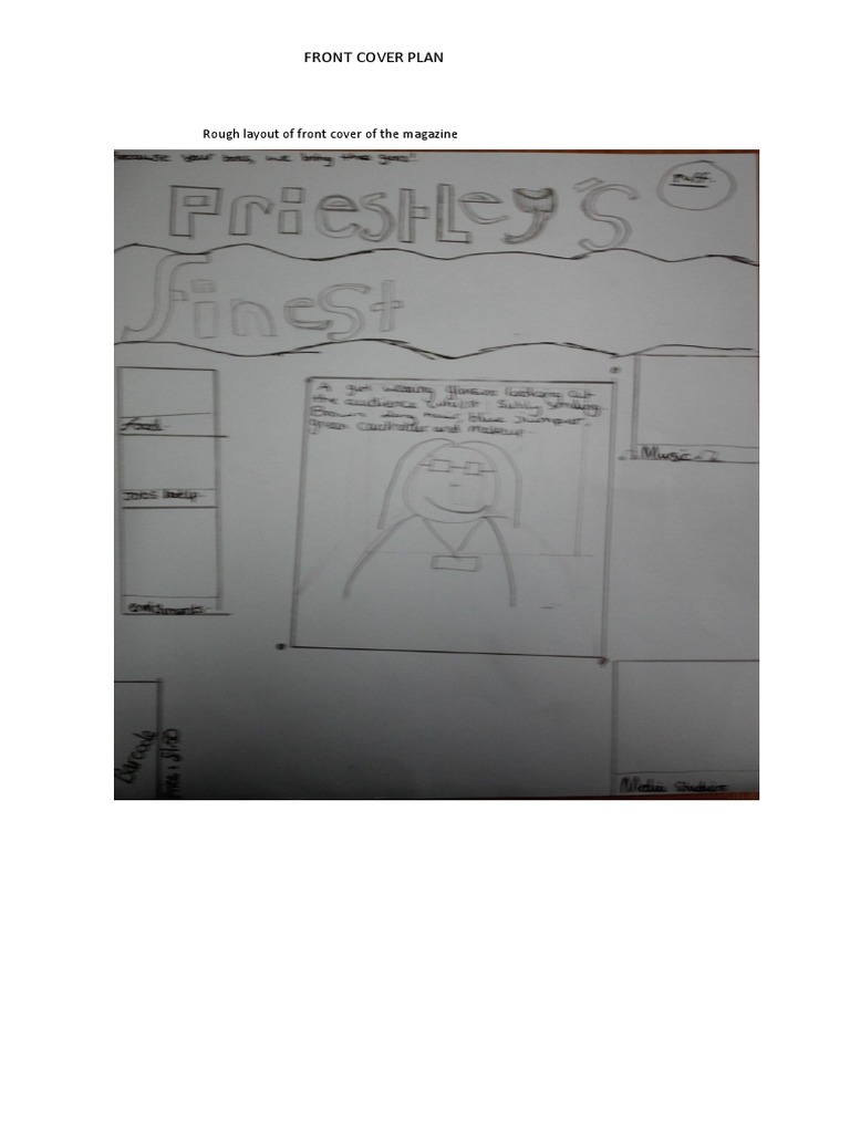 Front Cover Plan: Rough Layout of Front Cover of The Magazine | PDF