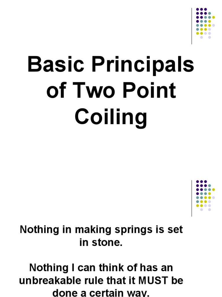 Two Point Coiling | PDF | Wire | Equipment