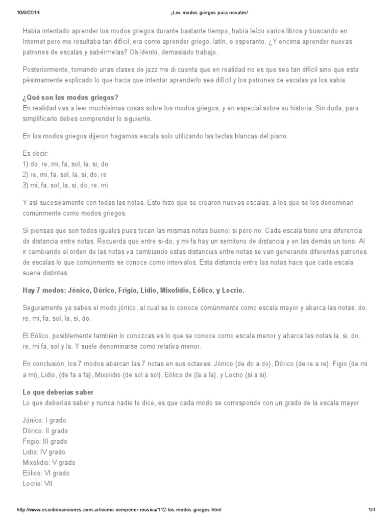 Understanding Greek Modes for Beginners: A Guide to the Intervals ...