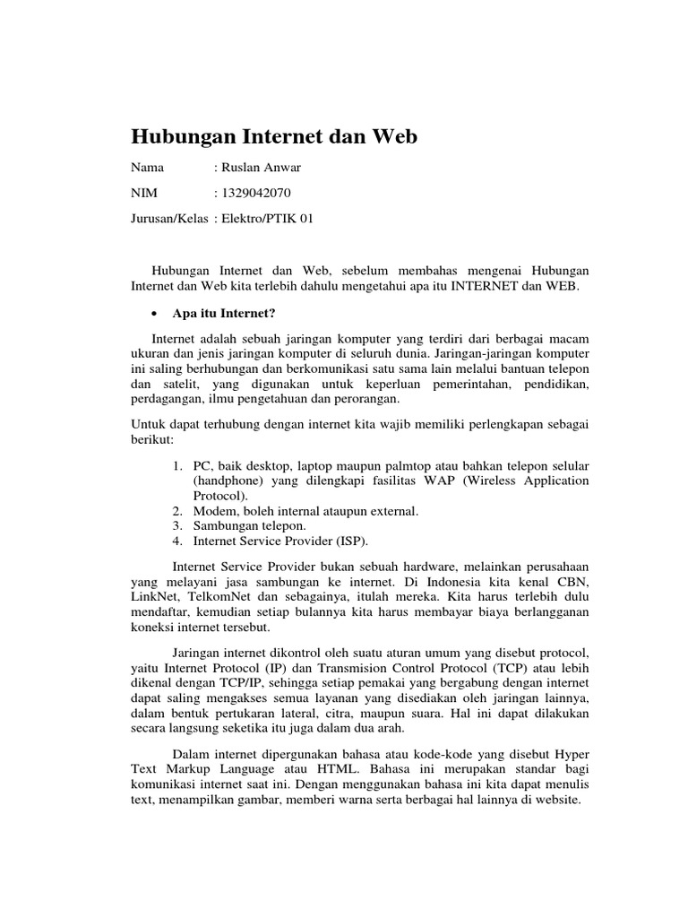 Hubungan Internet Dan Web | PDF | Bisnis