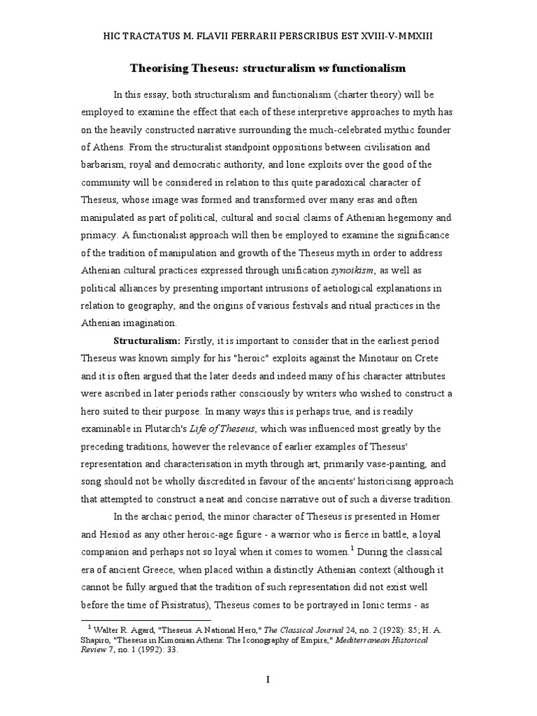 Theorising Theseus - Structuralism Vs Functionalism-Libre PDF | PDF ... Theorising Theseus - Structuralism Vs Functionalism-Libre PDF | PDF ...