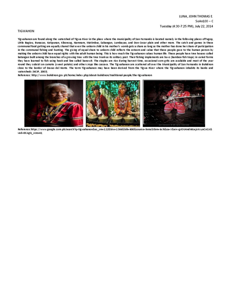 Tigwahanon Culture and Community Life | PDF | Science & Mathematics ...