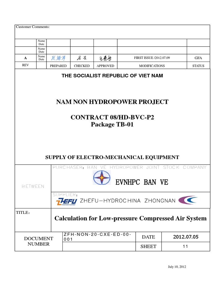 Calculation For Low-Pressure Compressed Air System PDF | PDF | Gas ...