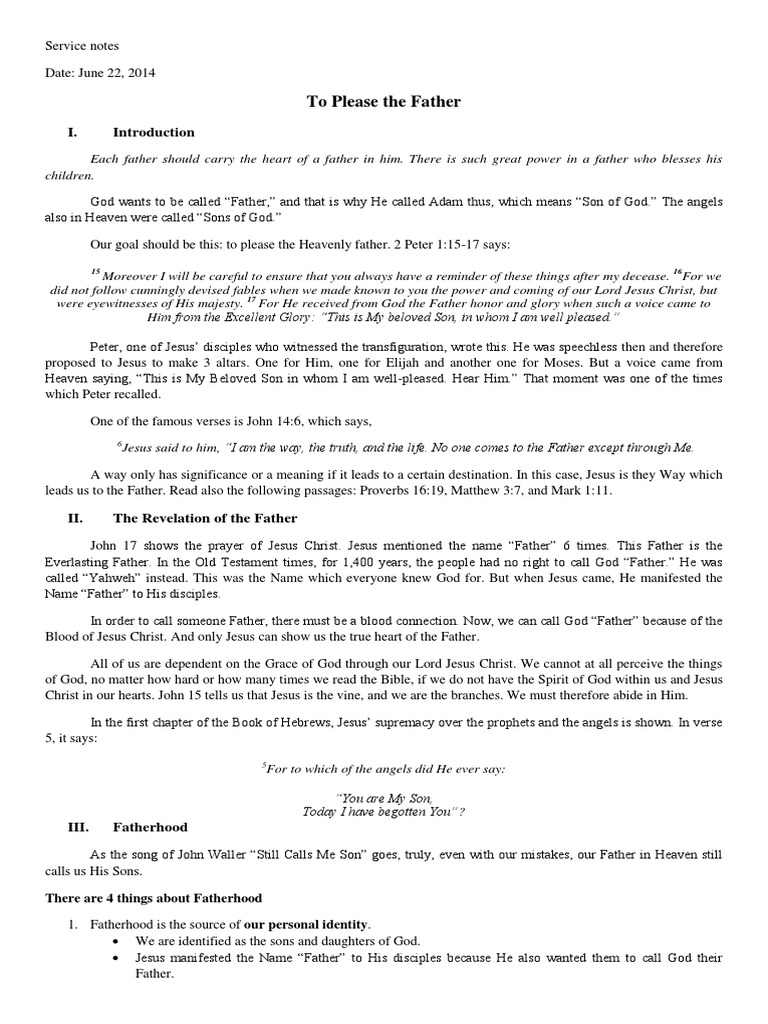 Understanding Fatherhood in Faith | PDF | Gospel Of John | God The Father