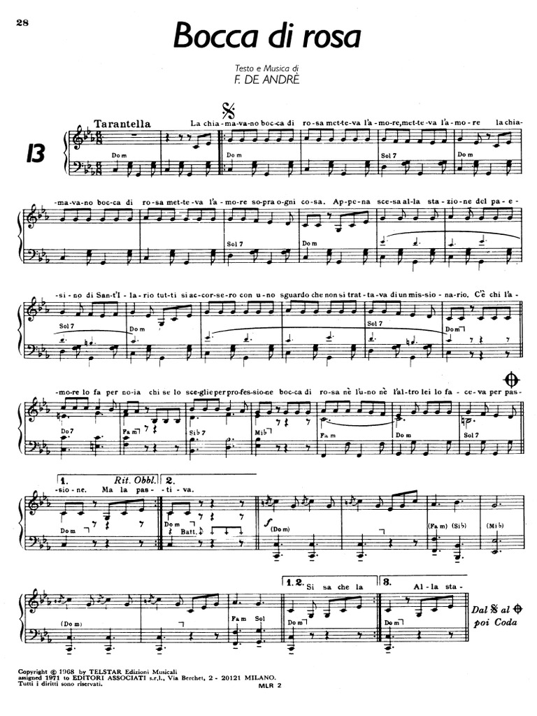 Bocca Di Rosa - Fabrizio de Andrè